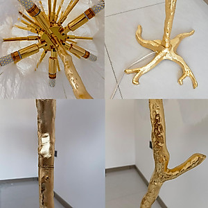 Natural Ostrich Feather Floor Lamp,Feather Lamps for Bedrooms and Living Room with Foot Switch Dimmable,Resin Feather Standing Lamp H:170cm (White)