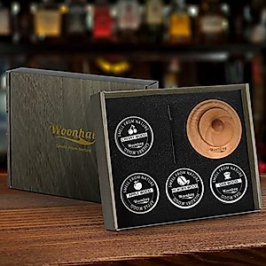 Cocktail Smoker Kit, Old Fashioned Cocktail Whiskey Gifts for Men, Drinking Accessories With 4 Wood Chips for Cocktails, Wine, Whiskey & Bourbon, Ideal Gifts For Drinks(No Butane)