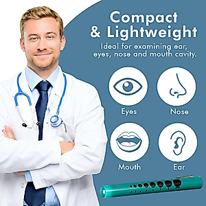 Novamedic 6 Pack Multi-Color Disposable LED Pen Light with Pupil Gauge, Medical Diagnostic Penlight for Doctors Nurses EMTs and Nursing Students