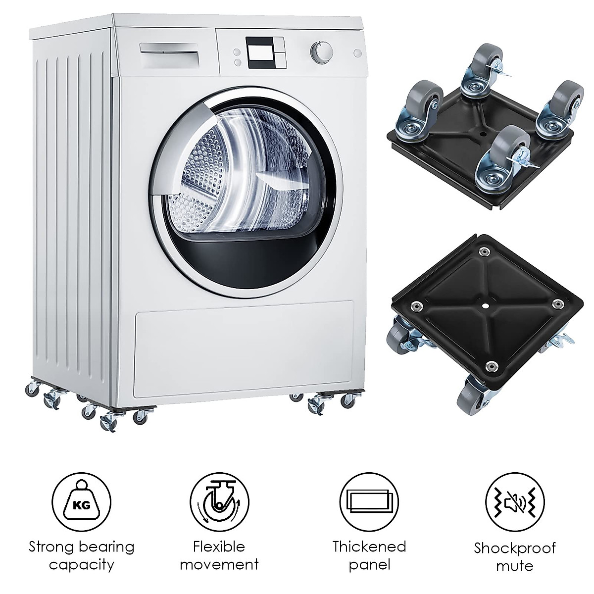 4 Wheels Moving Dolly Heavy Duty Furniture Dolly Set 880-3086LBS Load Capacity Movers Dolly with Casters and Lifter for Heavy Furniture in Home, Office, Warehouse (3086lbs)