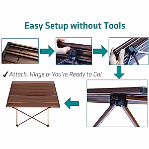 Folding Camping Table That Fold Up Lightweight, Small Camp Table, Foldable Beach Table for Sand Foldable Table Camping, Side Table, Portable Mini Camping Table Folding, Backpacking Table Ultralight