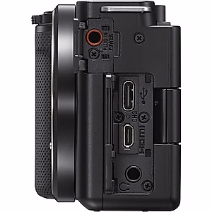 Sony ZV-E10 Mirrorless Camera (Body Only, Black) (ILCZV-E10/B) + 64GB Card + Corel Photo Software + Bag + 2 x NPF-W50 Battery + External Charger + Card Reader + LED Light + HDMI Cable + More (Renewed)