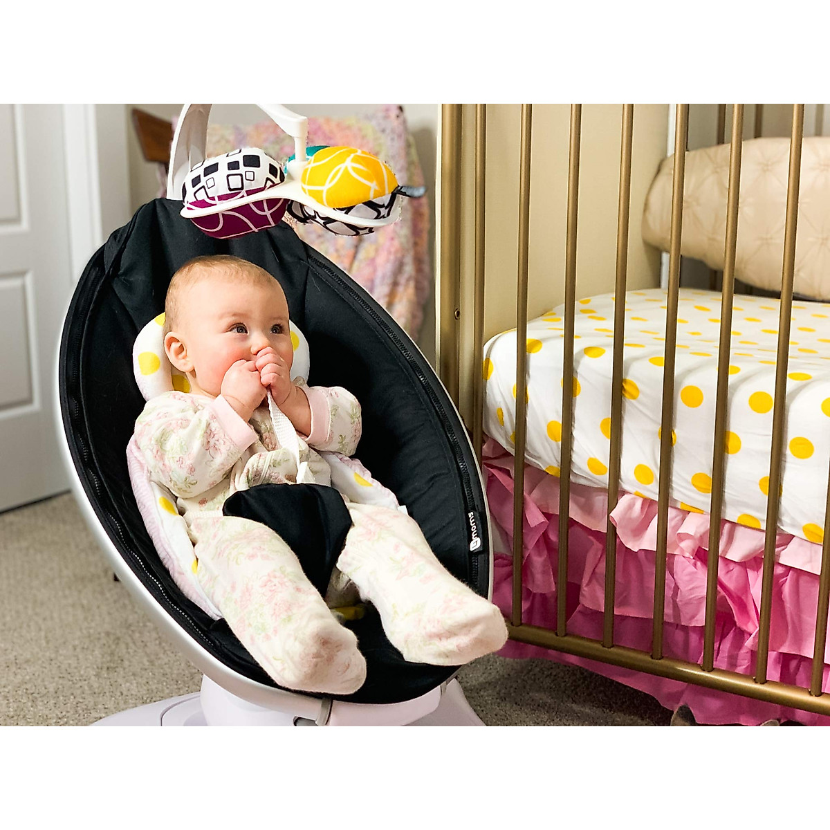 Infant Insert Compatible with 4Moms Mamaroo & Rockaroo – Car Seat Insert 2 Pack – Reversible Infant Car Seat Insert – Soft Plush Minky Car Seat Head Support Insert