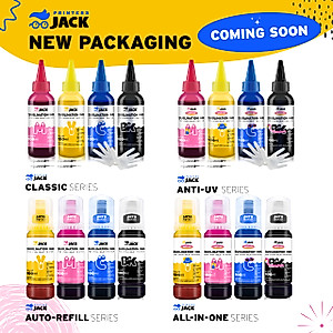 Printers Jack 400ML Sublimation Ink for Epson C88 C88+ WF7720 ET2720 ET4760 ET2760 ET2750 WF7820 Inkjet Printers Heat Press Transfer on Mugs, Plates, Polyester Shirts, Phone Cases etc