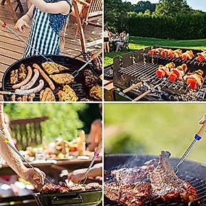 8 PCS Marshmallow Roasting Sticks for Fire Pit, Retractable Grill Forks Smores Sticks Kit for Fire Pit, Marshmellow Roasting Tongs BBQ Tools, TIMDAM Stainless Steel Smores Skewers Campfire Accessories