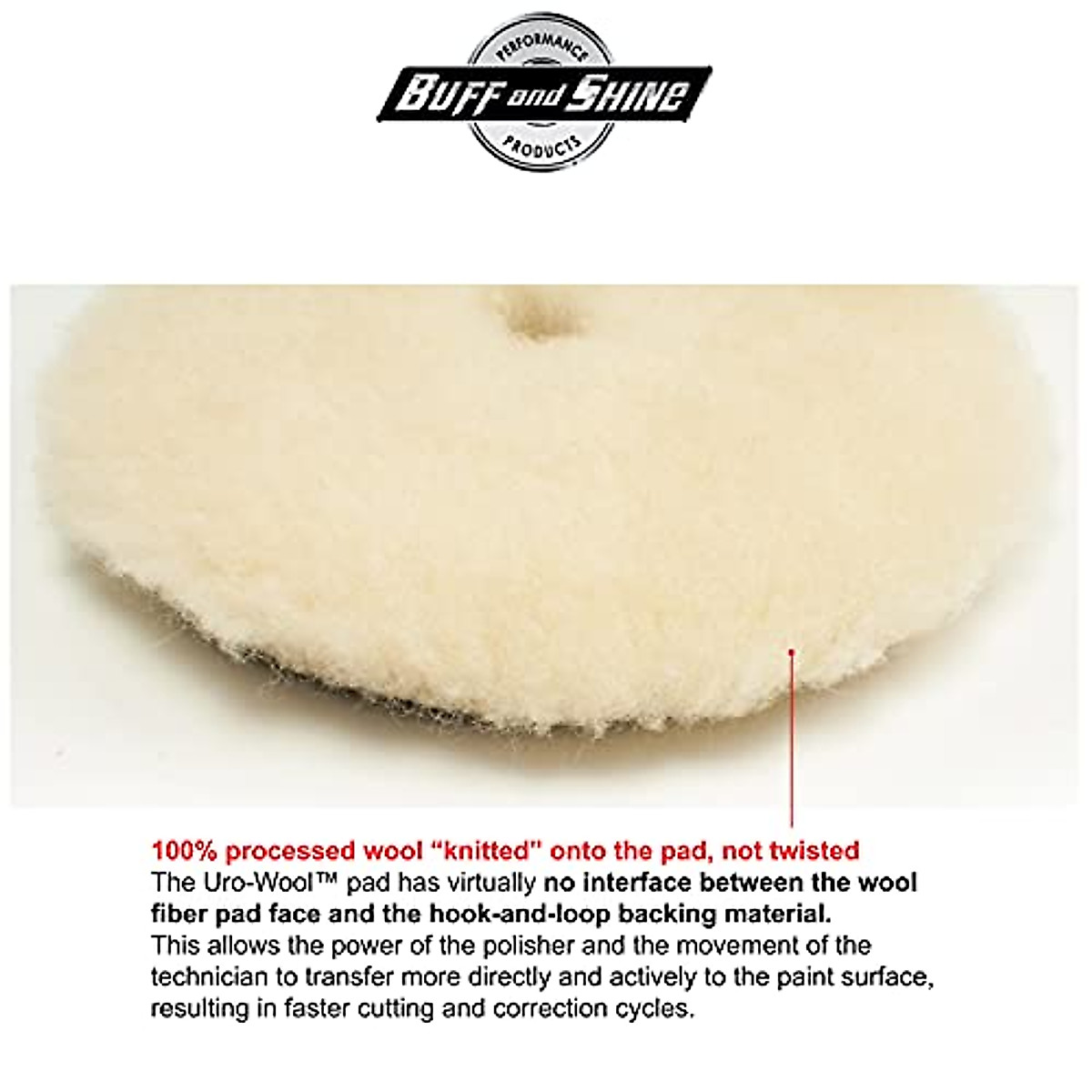 BUFF n Shine 6 Inch URO-Wool Aggresive Cutting Pad