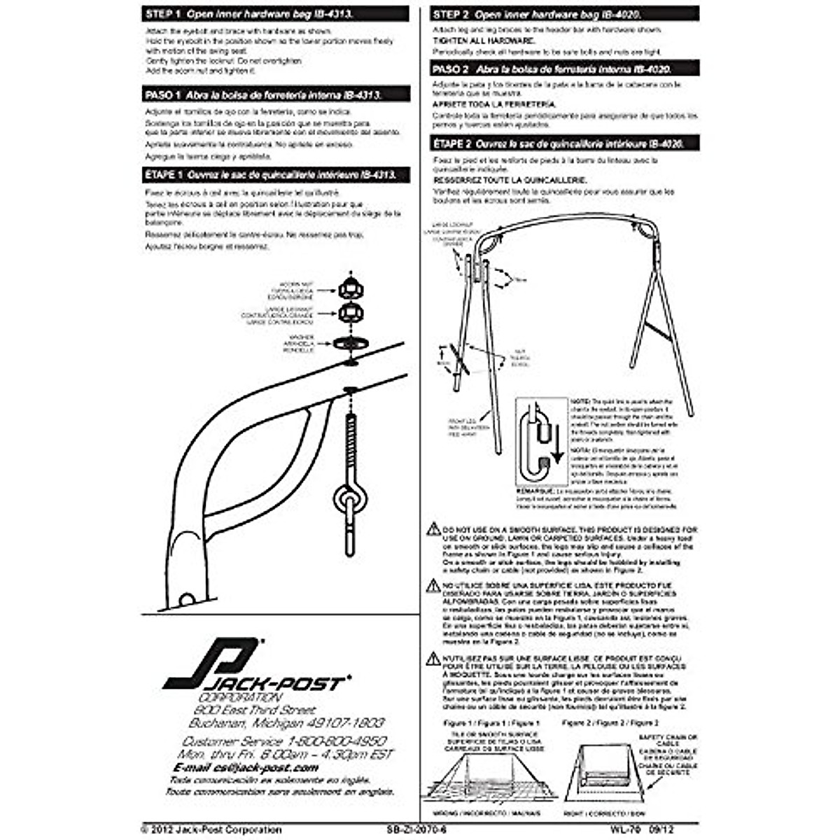 Jack Post Woodlawn Swing Frame in Bronze Finish