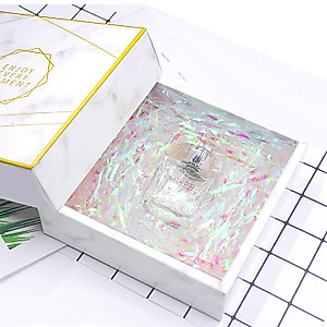 100 Grams Basket Filler Paper Shred, Sparkly Iridescent Film PP Hamper Shreds & Strands Shredded Grass Stuffer Crinkle Confetti Raffia Paper Gift Box Filler for DIY Gift Wrapping & Basket Filling (Iridescent)