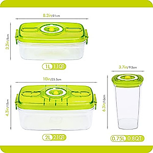 SNUGTOPIA 3 Pcs Vacuum Seal Meal Prep Containers, Airtight Lunch Bento Boxes with Juice Storage Cup, Fresh Up to Longer, leak Proof - with Pump, ST555606