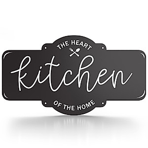 Barnyard Designs Rustic Metal Kitchen Wall Decor Sign, Country Farmhouse Decoration for Your Home, Kitchen, or Dining Room, 16” x 8.5”