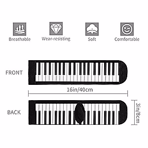 Piano Music Key Black Fun Colorful Novelty Graphic Crew Tube Socks For Men Women