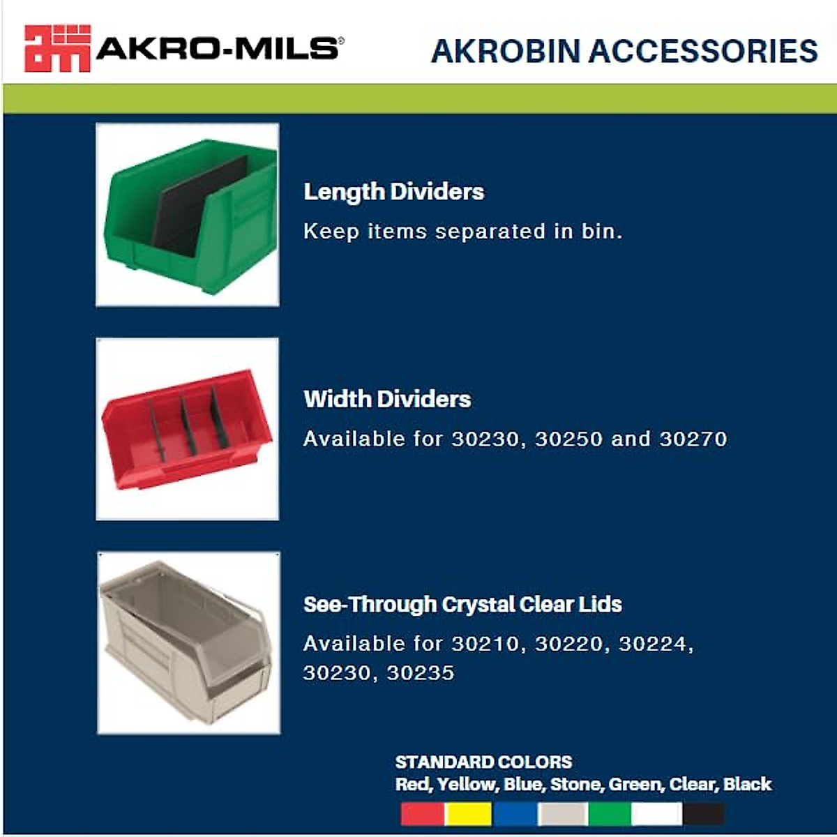 Akro-Mils 30240 AkroBins Plastic Hanging Stackable Storage Organizer Bin, 15-Inch x 8-Inch x 7-Inch, Clear, 12-Pack