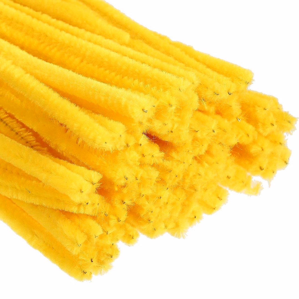 100pcs Pipe Cleaners Chenille Stems for DIY Art Supplies Craft Projects 6mmx30cm Christmas Pipe Cleaners Decoration, Yellow