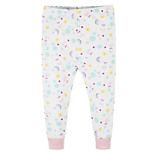 Canticos Unisex-Baby Girls' 4-Piece Snug Fit Cotton Pajamas, Pink, 18 Months