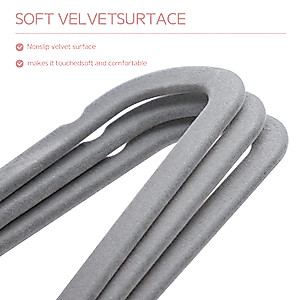 Cozymood Velvet Baby Hangers for Closet 50 Pack with 6 Pcs Size Dividers, Non-Slip Baby Clothes Hangers 11 Inch, Ultra-Thin Small Hangers for Kids Clothes, Space Saving Velvet Toddler Hangers, Grey