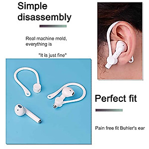 3 Pairs Ear Hooks for AirPods 1 & 2 & 3 and AirPods Pro, Professional Anti-Drop Silicone Earbuds Tips Hook Compatible with Apple AirPods 1 & 2 & 3 and AirPods Pro(2Pairs White +1pair Black)