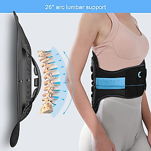 LSO Back Brace with Maximum Decompression Plate&Adjustable Arch Back SupportDual Pulley System Lumbar Support Belt for Herniated Disc Pain ReliefSpine StenosisSciaticaScoliosis(L XL fit belly 35 47 )