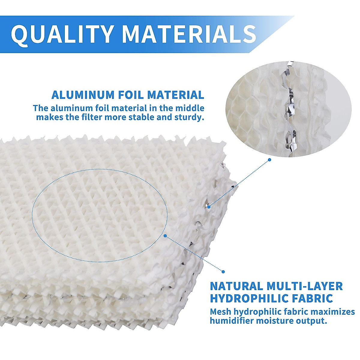 Fbzrnik WF813 Humidifier Filter Replacement for Equate EQ-2119-UL EQWF813, Relion RCM-832 RCM-832N, ProCare PCWF813 PCWF-813 PCCM-840 PCCM-832N Cool Mist Humidifiers Wick Filters (2 Pack)