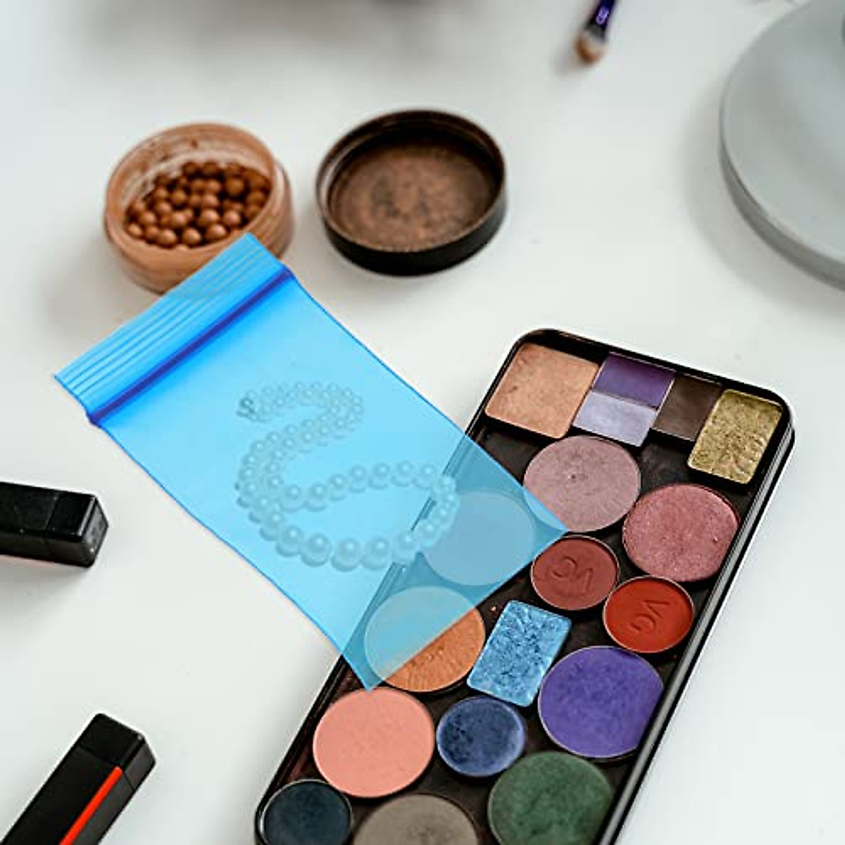 Mini Sealing Bags 500pcs Colored Sealed Bags Small Plastic Pouches Resealable Jewelry Storage Cases Candy Gift Card Zipper Baggies Pill Pouch for Necklace Photos Keys Coins