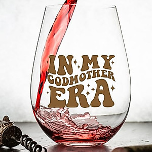 In My Godmother Era Wine Glass - Godmother Proposal Gift - 15 Oz, Scratch Resistant Godparent Glass - Ideal Godmother Gift from Godchild or Godparents Proposal Gift - Printed in the USA