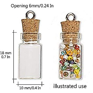 Healthcom 50 Pcs 0.5ML Small Vials Clear Glass Bottles Mini Tiny Jars Bottles with Corks Miniature Glass Bottle With Cork Gift DIY Decoration Empty Sample Jars Small,Arts Crafts,Party Favors,50 Bottles + 50 Screws
