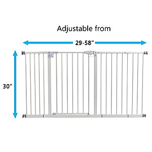 58-Inch Baby Gates Extra Wide - Baby Gates for Stairs,Dog Gates with Auto-Close,Includes 4-Inch, 8-Inch and 12-Inch Extension