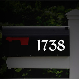 Reflective White 3 Sets Mailbox Numbers Sticker Decal Die Cut Bold King Style 3" Self Adhesive Premium Vinyl Numbers for Mailbox, Signs, Window, Door, Cars, Trucks, Home, Business, Address Number