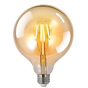 LED Bulbs 60 Watt Equivalent, 2 Pack 6W G125 LED Globe Bulbs, Antique Vintage Light Bulbs Amber, E26 LED Edison Light Bulb, 2700K 800LM Warm White, E26 Standard Base, Non-Dimmable
