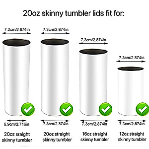 20 oz Skinny Tumbler Replacement Lids 10 Pack, HeyMoly Plastic Splash Resistant Lids Covers Spill Proof for Skinny Tumbler Lid 20 oz, Clear Cup Covers for 2.76 Inch Mouth Tumbler Cooler 10 Pack