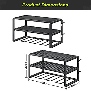 Bodato Power Tool Organizer, 3 Layers Wall Metal Floating Tool Shelf Garage Storage Drill Holder and Tool Holder, Heavy-Duty Utility Rack for Cordless Drill & Screwdriver Gift for Father, Husband