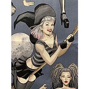 Alexander Henry Haunted House 8827 A Charcoal Gorgeously Goth BTY