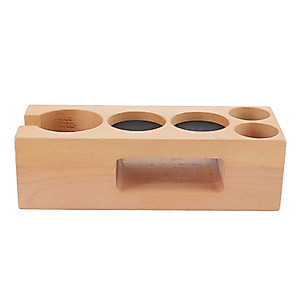 Coffee Tamper Holder, Wooden Non Slip Coffee Tamping Espresso Station for Cafe Home(L)
