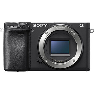 Sony a6400 Mirrorless Camera (ILCE-6400/B) + 64GB Card + Card Reader + Case + Flex Tripod + Hand Strap + Memory Wallet + Cap Keeper + Cleaning Kit (Renewed)