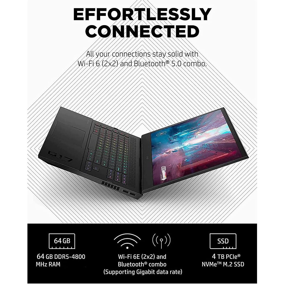 HP OMEN O17 17.3" 165Hz Gaming Laptop, Intel 12th Core i7-12700H, 64GB DDR5 RAM, 4TB PCIe SSD, NVIDIA GeForce RTX 3070Ti, RGB Backlit Keyboard, Win 11 Pro, Shadow Black, Hotface DVD-RW USB Hub