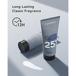 MANSPOT Deodorant Men for Ball Groin Armpit, Anti Chafing Deodorant Privates Ball Lotion/Powder for Men, Neutralize Odor, Anti-irritant, Keep Dryness & Against Sweat Odor, Safe for Whole Body, 4oz