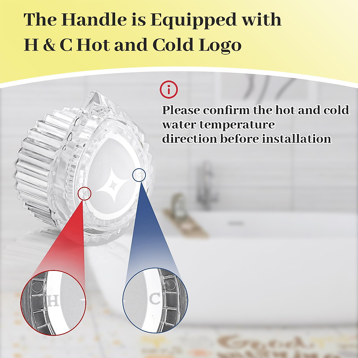 ZephyrJazz Replacement Knob Handle Kit Compatible with 100710 Shower Handle, Shower Knob Replacement for Single Handle Bathroom Faucet Tub Shower Handle