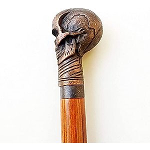 Halloween Brass Wooden Walking Cane Golden Finish Lion Brass Handle Walking Stick Unique Vintage Look Decorative Walking Sticks for Gentleman|