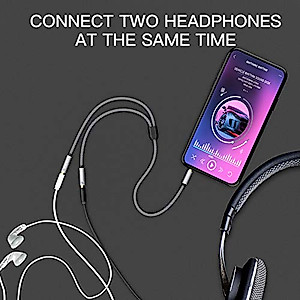 Morelecs Headphone Splitter Nylon-Braided 3.5mm Audio Stereo Y Splitter AUX Splitter 3.5mm Male to 2 Port 3.5mm Female for Earphone, Headset Splitter Adapter