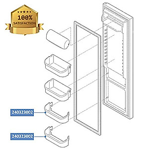 240323002 Refrigerator Door Bin Shelf Compatible with Frigidaire or Electrolux, Bottom 2 Shelves on Refrigerator Side, Single Unit, Clear, Replaces PS429725, AP2115742, AH429725，