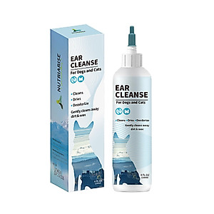 NUTRIARISE Ear Cleaner for Dogs and Cats, 4 OZ - Advanced Ear Wash Solution for Pet, Dog Ear Wash Rinse, Cleanser - Stops Itching, Odor, Debris & Wax, Irritation & Inflammation