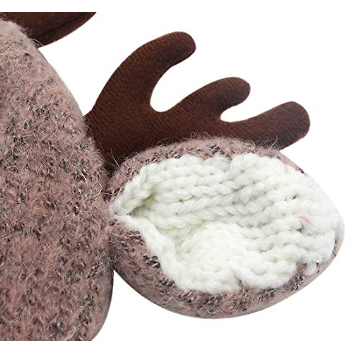 Cute Reindeer Antlers Baby Beanie Soft Warm Crochet Knitted Hat for Toddler Girls Boys Pink