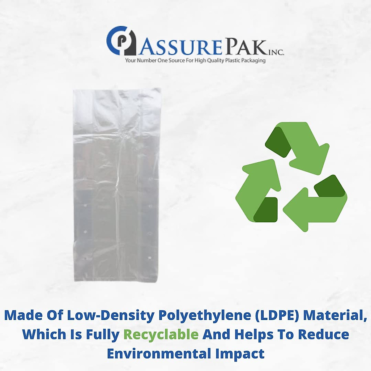 Plastic Produce Bag - Clear Unprinted Vented Produce Bags 8"x4"x18" - 100 bags/case