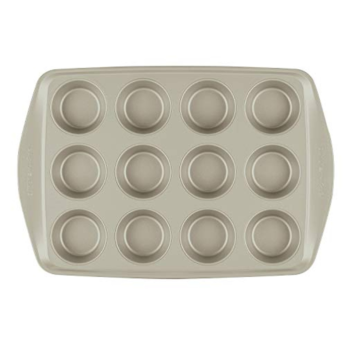 Rachael Ray Nonstick Bakeware Set without Grips includes Nonstick Baking Pan with Lid and Muffin Pan / Cupcake Pan - 3 Piece, Silver