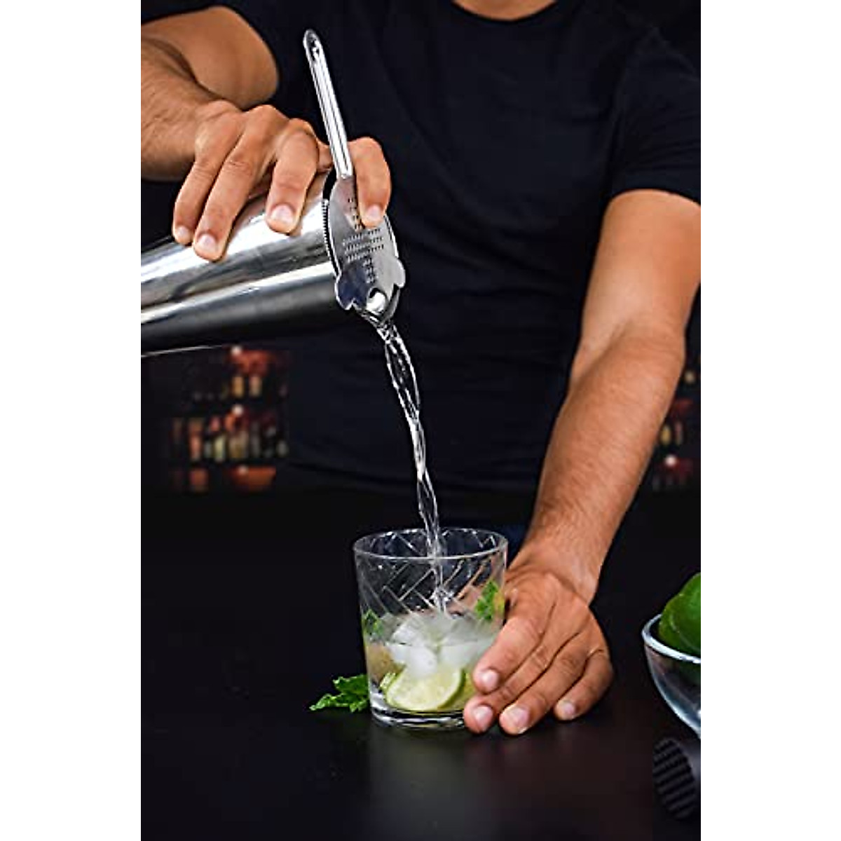 TheBarsentials Cocktail Strainer Set Stainless Steel Bar Tool with Stirring Spoon - Hawthorne Strainer, Julep Strainer, Fine-Mesh Strainer/Sifter