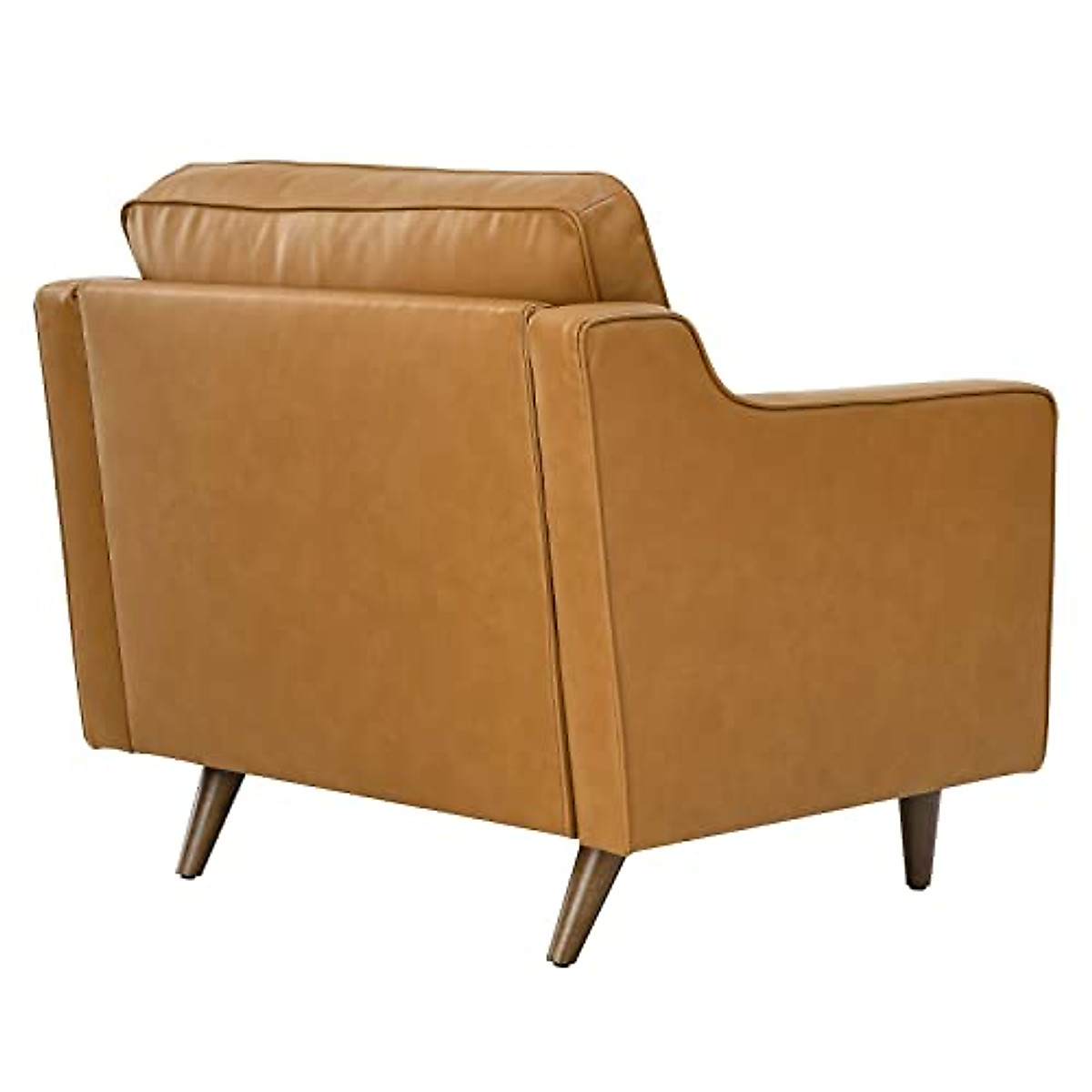 Modway Impart Upholstered Genuine Leather Armchair in Tan