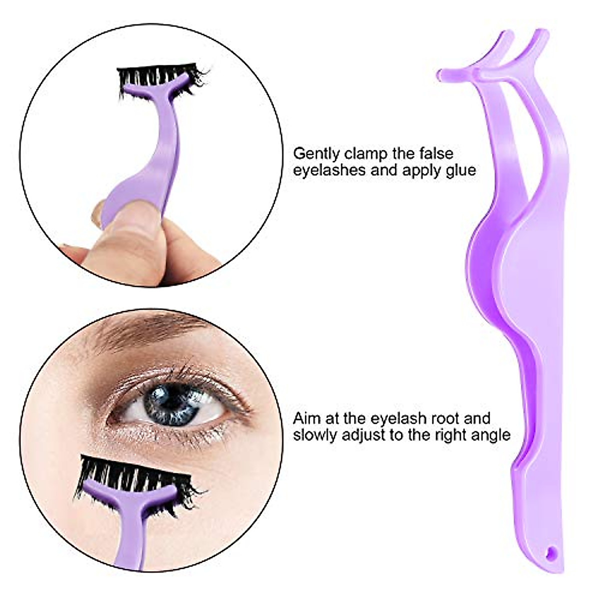 48 Pieces False Eyelash Applicator Tool Plastic Eyelashes Extension Tweezers Fish Tail Clip Tweezers Eyelashes Clip for Lashes Application and Removal (Mix Colors)