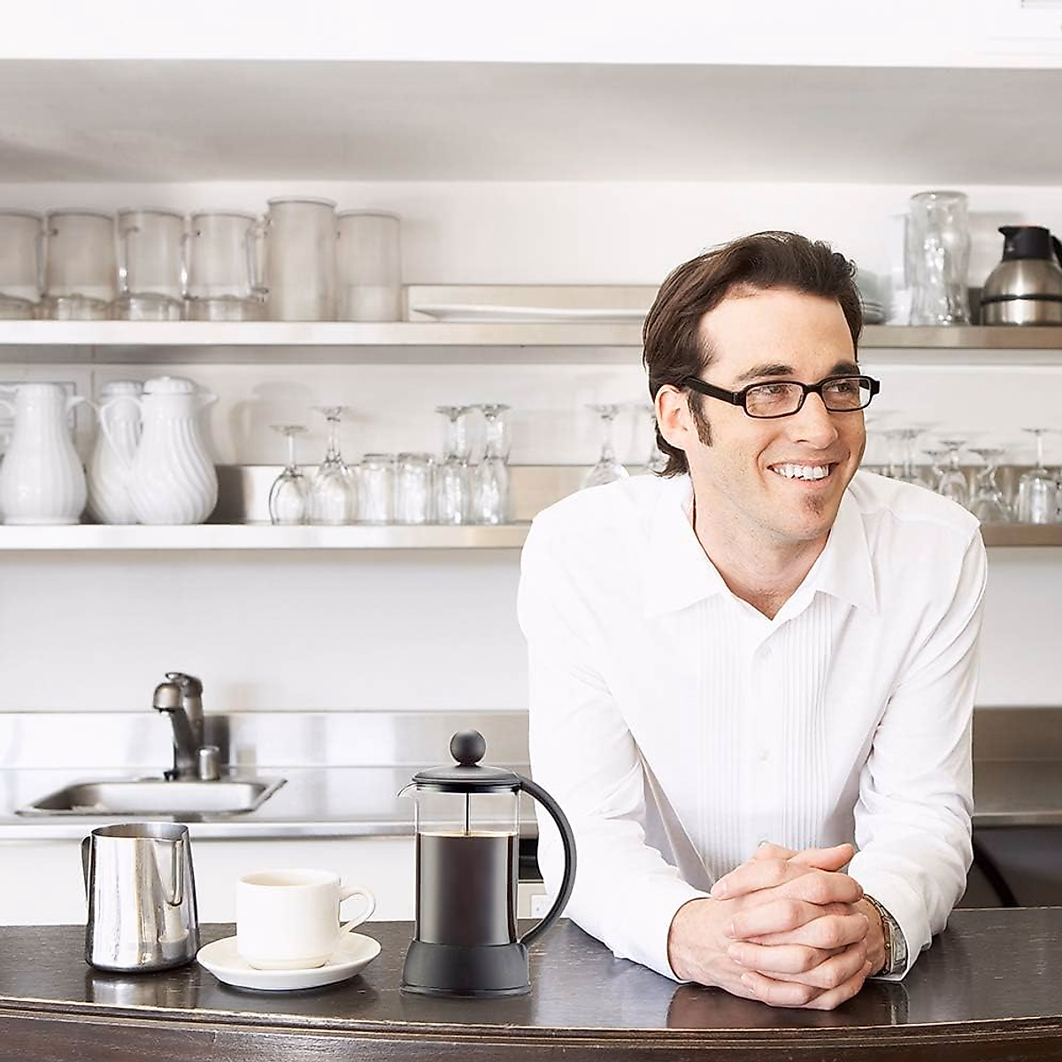 Easyworkz Eclipse French Press 12 oz Coffee Tea Maker with Borosilicate Glass