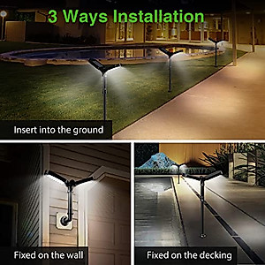 Lafhome Solar Lights Outdoor Garden, 2-Pack Upgraded 48 LED Solar Powered Lights Garden Lights Solar Wall Lantern Solar Pathway Lights, IP65 Waterproof Landscape Lighting for Garden Yard Cold White