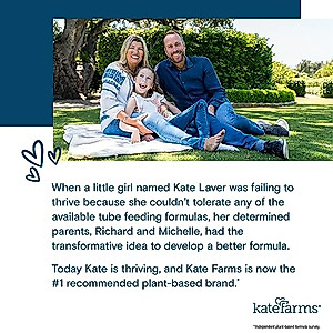 KATE FARMS Organic Nutrition Shake, Vanilla, 16g protein, 27 Vitamins and Minerals, Protein Meal Replacement Drink, Plant Based, 11 oz (6 Pack)