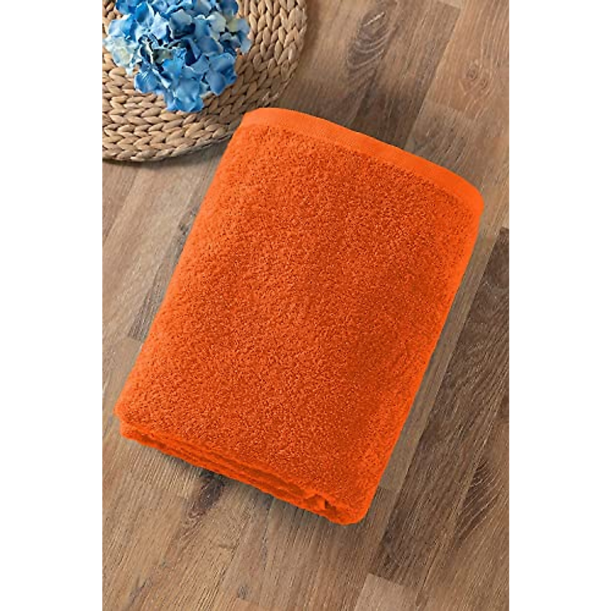 NINE WEST Oversized Luxury Terry Bath Sheet, Soft & Plush 40x80 Inch Extra Large Jumbo Bath Towels, 100% Turkish Cotton (Orange)